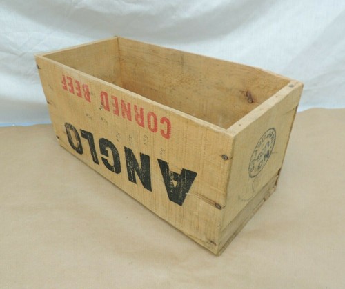VINTAGE OR ANTIQUE ANGLO CORNED BEEF WOODEN BOX CRATE 15" x 7" x 7" | eBay