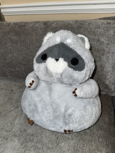 Puff Pals Fluff Nest Gray Potbelly Round Raccoon Plush Stuffed Animal ...