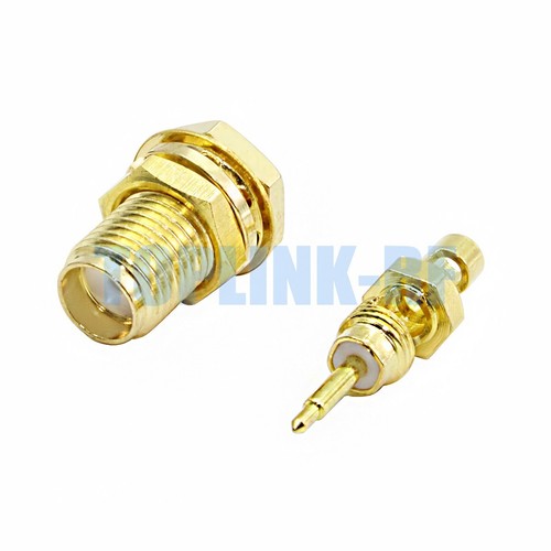 10x RP-SMA Female ( Male Pin ) Solder Bulkhead Connector For RG178 1 ...