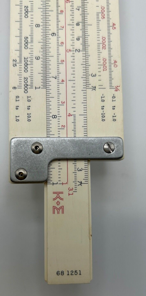 Vintage 1972 Keuffel & Esser Jet-Log 68-1251 slide ruler with leather ...