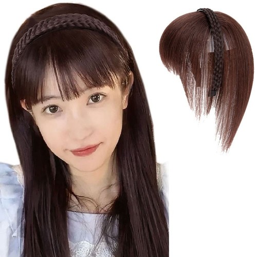 Braid Headband Bangs Fake Hair Band Bangs Heat Resistant Wig Hair ...