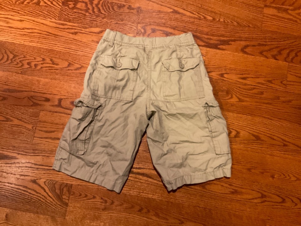 Ruff Hewn Cargo Shorts Boys Size 10 Beige Khaki Adjustable Waist | eBay