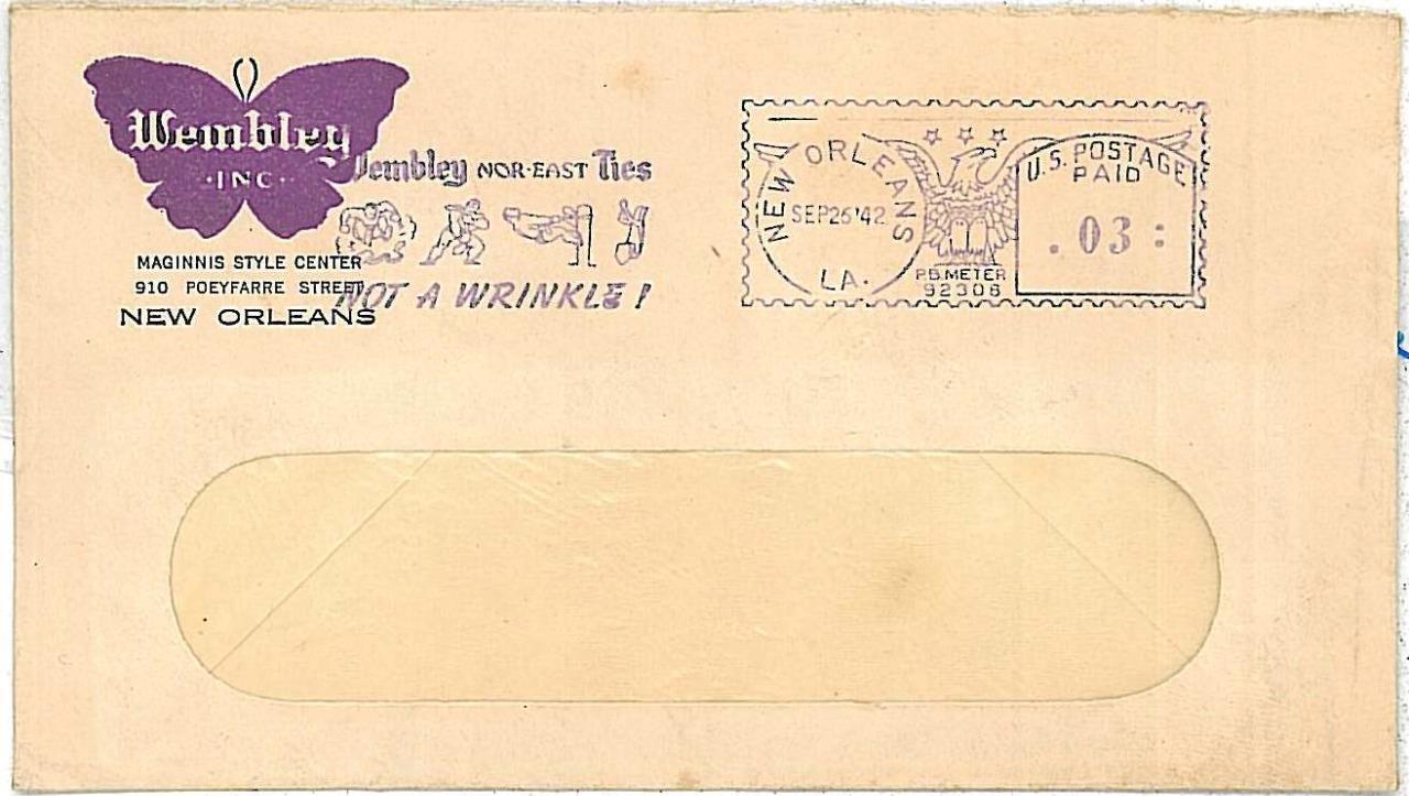 16457- USA - POSTAL HISTORY - RED POSTMARK on COVER 1942 - TEXTILES ...