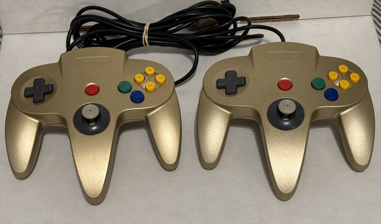 2x Nintendo 64 Gold Generic Wired Controllers N64 | eBay