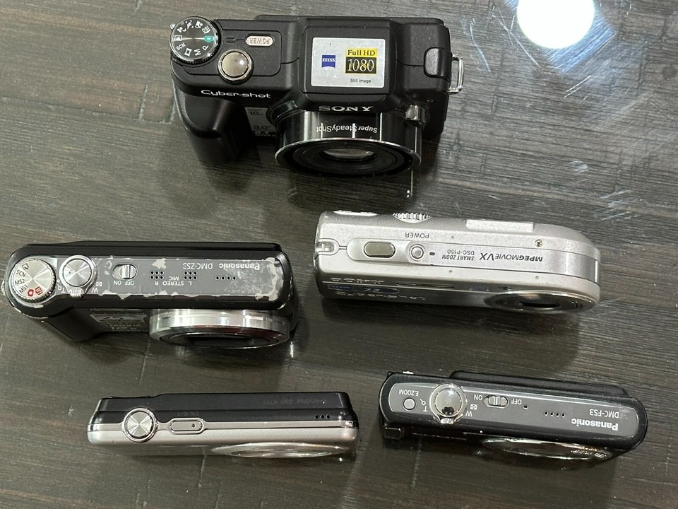 Broken Sony Panasonic Lot 5 X Digital Camera Salvage Scrap Metal Junk ...