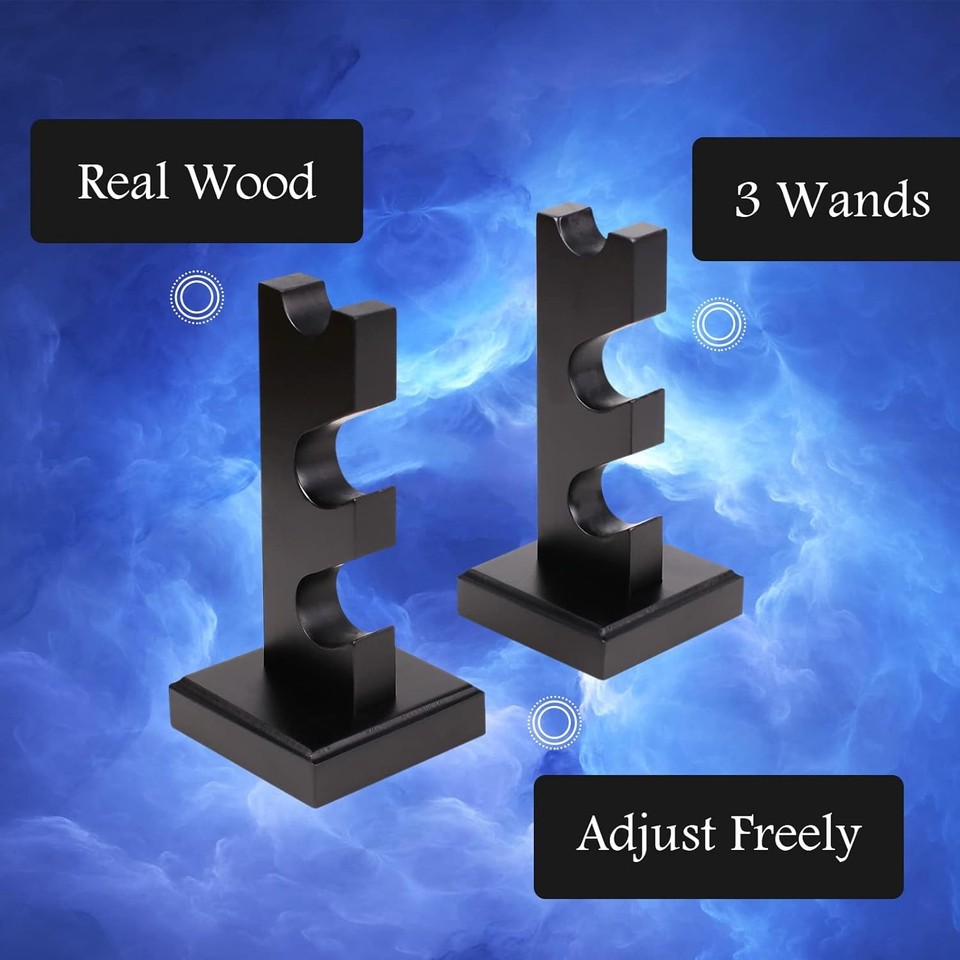 ChampWe Wizard Wand Display Stand Wooden Magic Wands Holder 3 Tiered ...