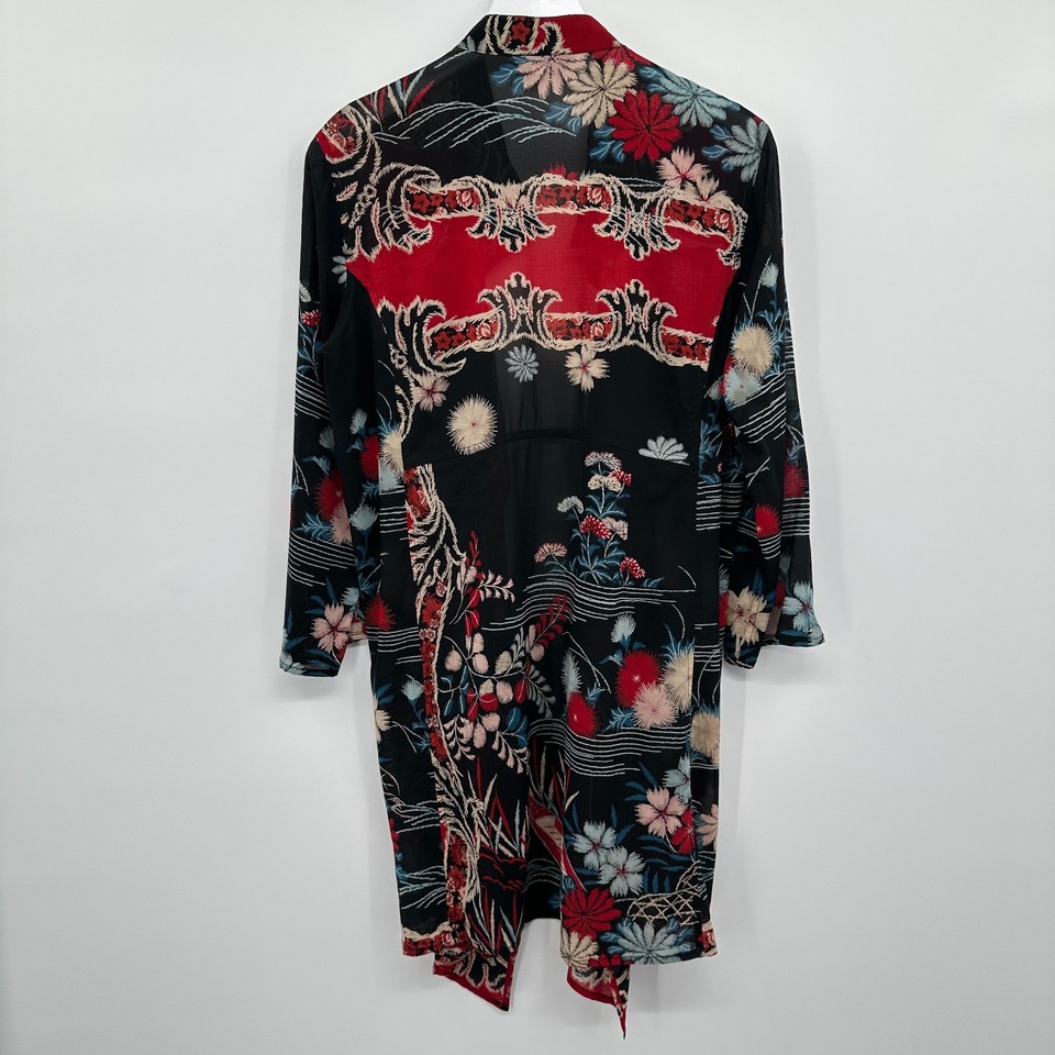 Citron Santa Monica Cardigan Duster Medium Large 100% Silk Boho Artsy ...