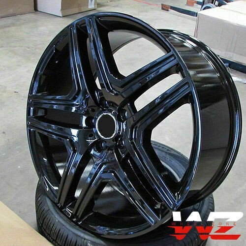 22x10 Black Wheels Fit Mercedes GL550 GLS ML350 ML500 ML550 5X112 22 ...