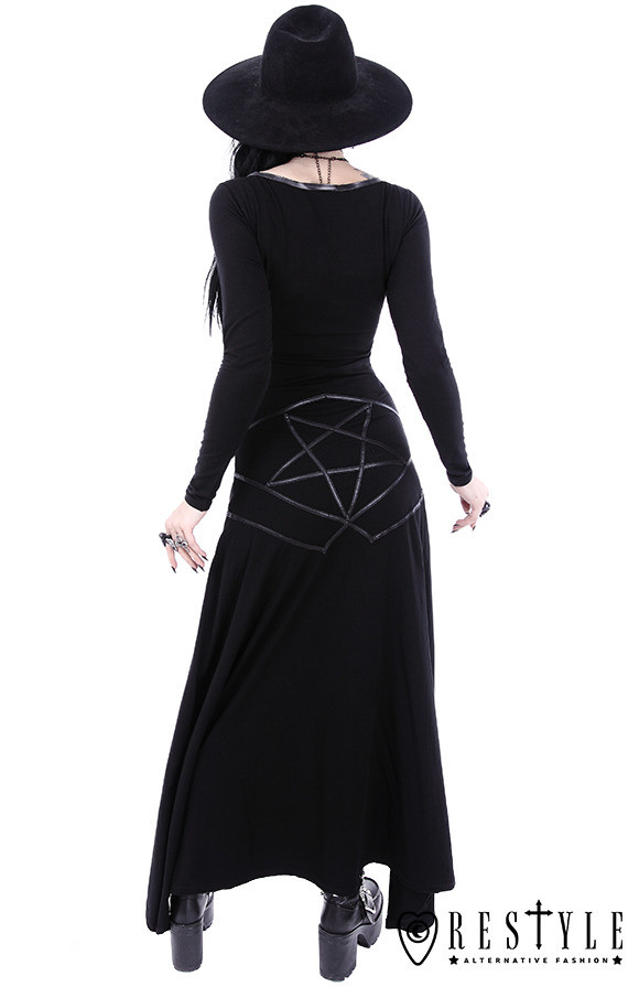 Restyle Pentagram Witch Wicca Magic Punk Gothic Emo Adult Womens Maxi ...