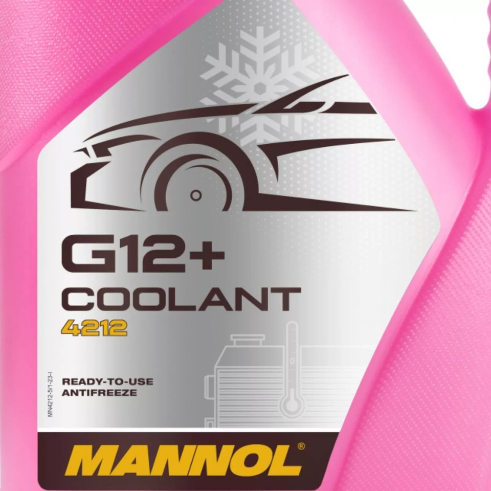 5L Mannol 4212 G12+ Ready To Use OAT Red Antifreeze / Coolant - 5 ...