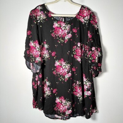 Torrid Women’s NWT Plus Size 6/6X Rayon Crepe Floral Print Ruched ...