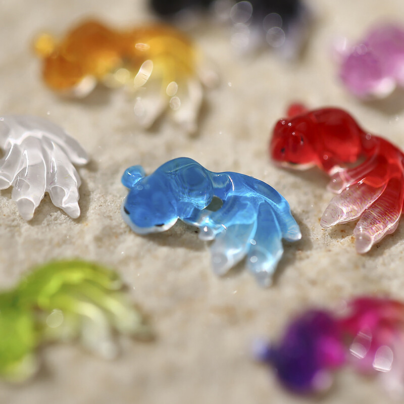 50Pc/Bag New 3D Crystal Goldfish Gradient Transparent Resin Nail Art ...