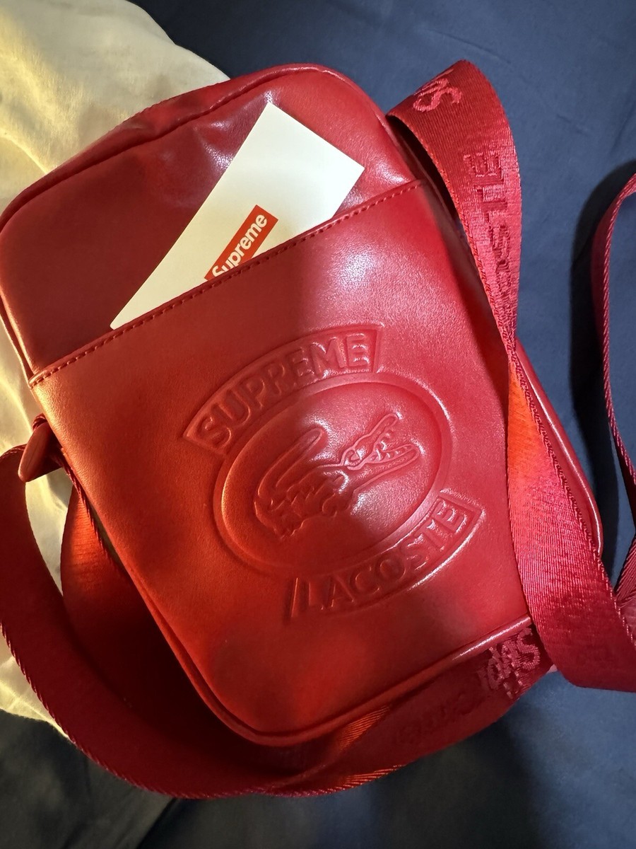SUPREME x LACOSTE Shoulder Bag Vertical Camera W/ Strap RED SUPREME x LACOSTE Shoulder Bag Vertical Camera W/ Strap RED