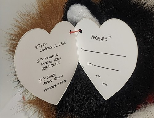 Z2 1995 Ty Maggie Calico Cat 15" Laying Plush Vintage Kitten Vtg ...