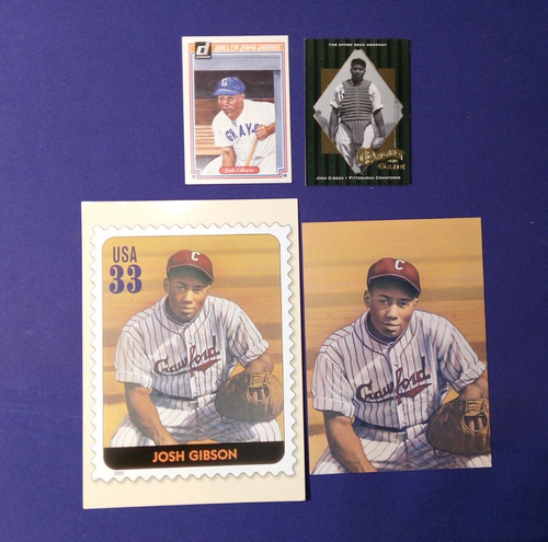 4 DIF JOSH GIBSON USPS 2001 JUMBO CARD ALL CENTURY + 1983 DONRUSS ...