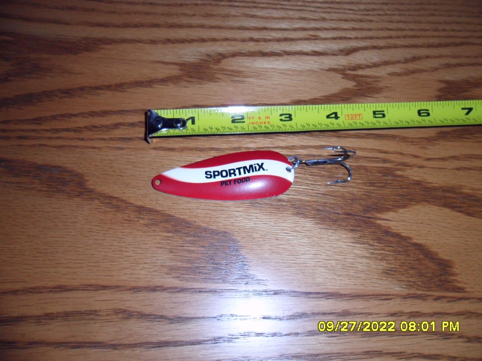 New fishing lures lot of 3 red & white spoons-daredevil styled w ...