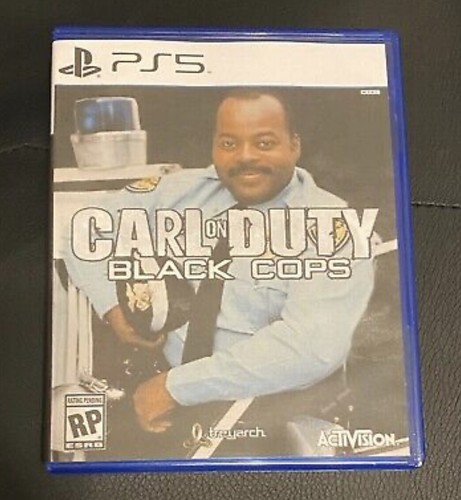 CUSTOM - Call Of Duty - Carl On Duty Black Cops Ops PS5 MEME Game Case ...