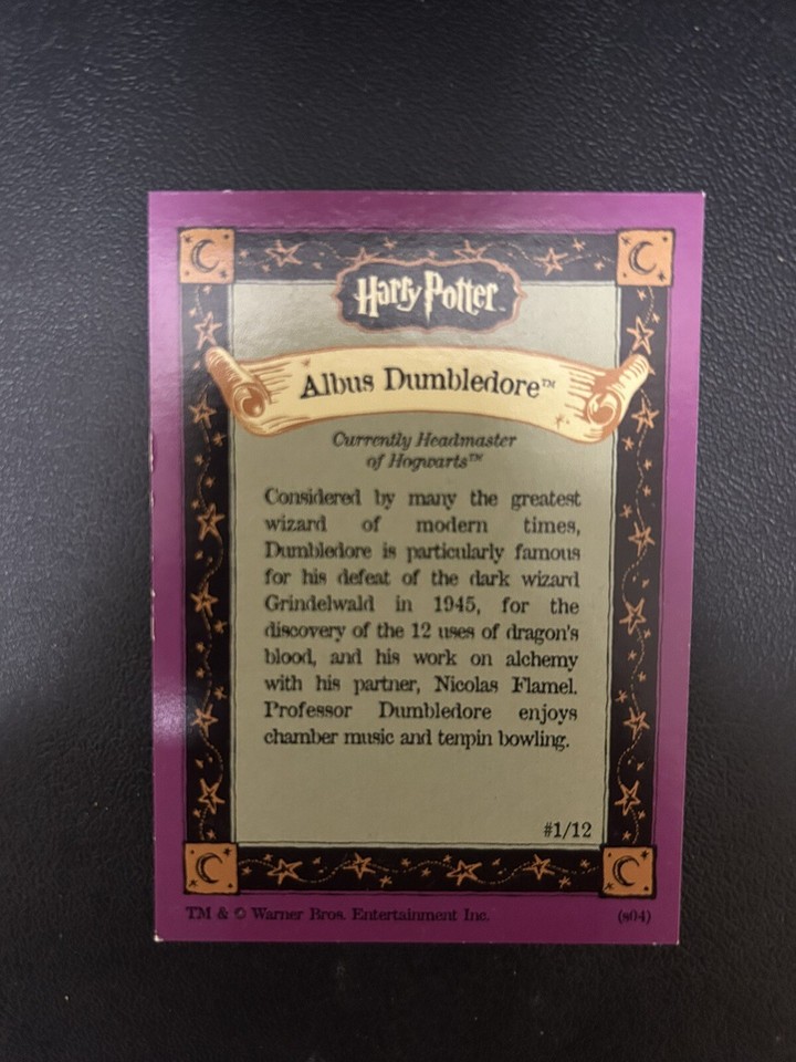Harry Potter Albus Dumbledore lenticular chocolate frog trading card | eBay