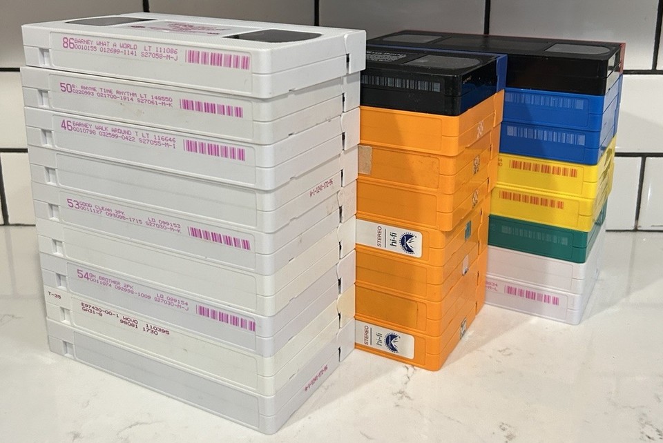 COLORED VHS Shells LOT of 25- BLUE WHITE ORANGE GREEN YELLOW Custom ...