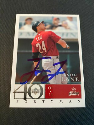 Jason Lane Signed 2004 Upper Deck UD 40-Man Card Auto Astros Autograph ...