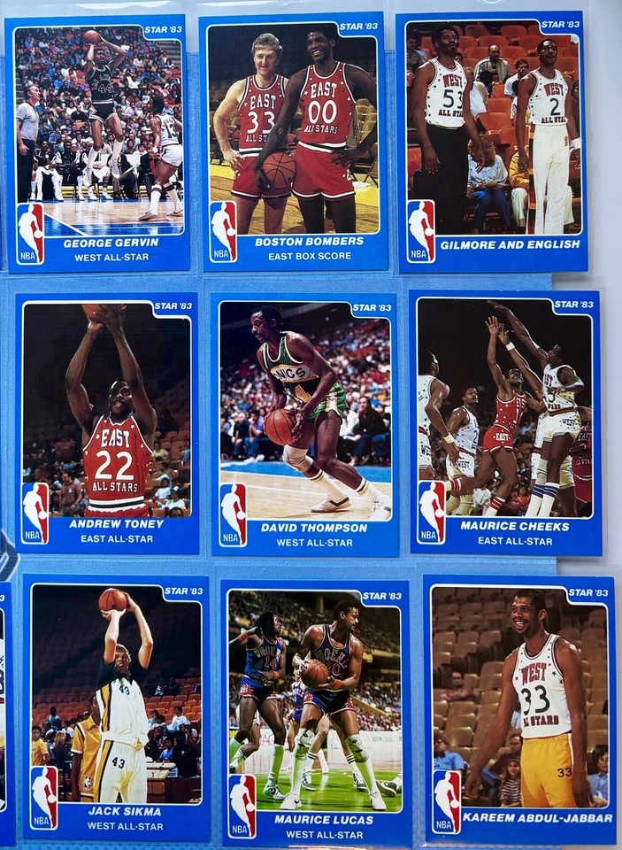 1983-84 Star All-Star Game 32 card set Bird, Magic, Kareem, Dr J, Isiah ...