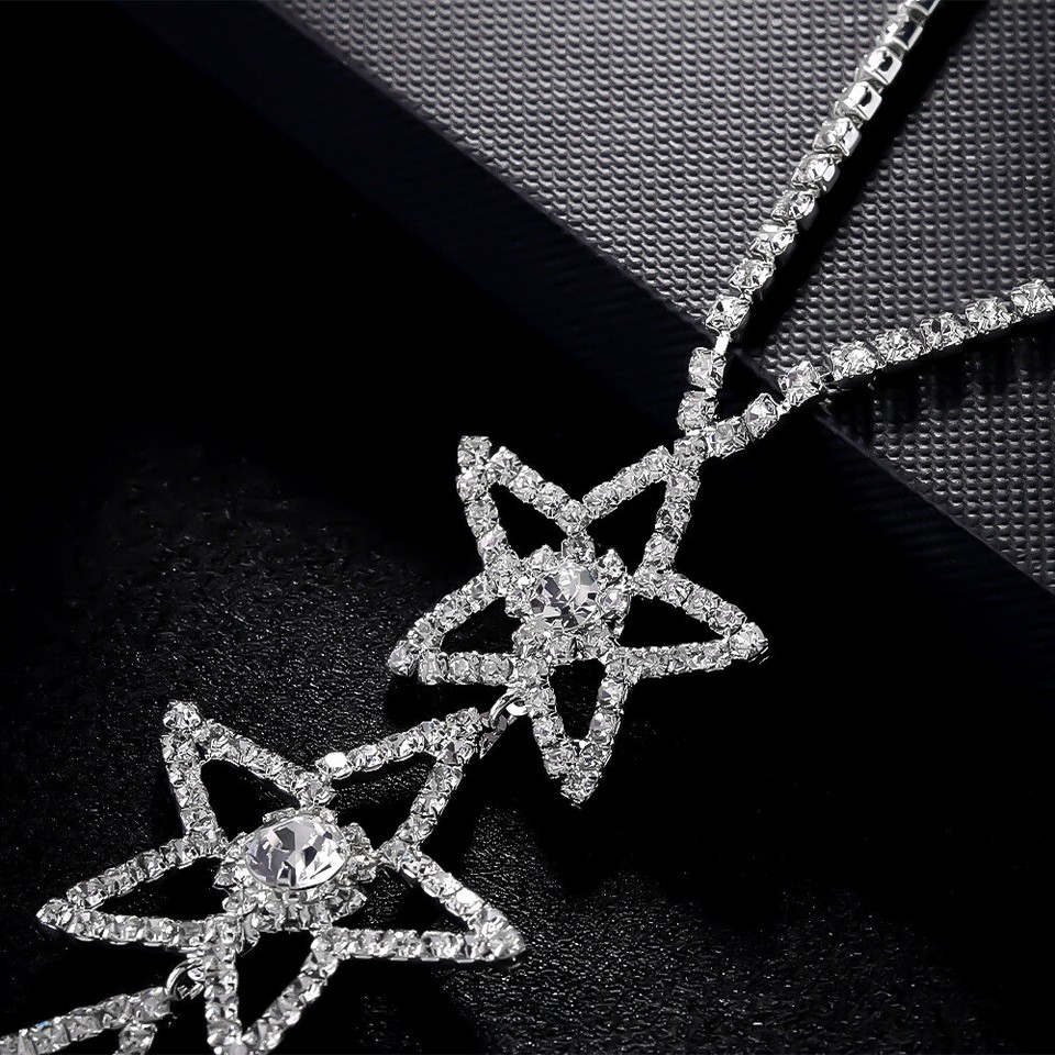 Women Rhinestone chest Bras Stars Outline Sexy Beach Body Chain Bralet ...