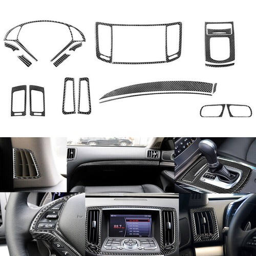 19Pcs For Infiniti G37 Sedan 10-13 Carbon Fiber Full Interior Set Kit ...