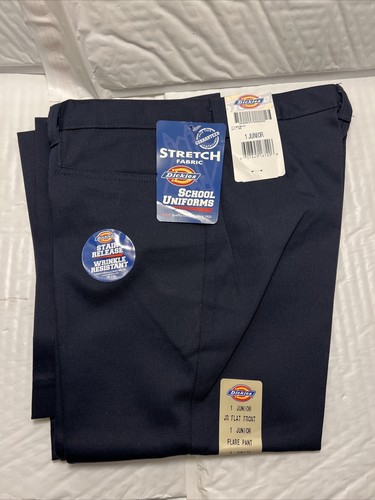 Women's New 1 Stretch Navy Blue Pants School Uniform NWT Dickies Teen ...
