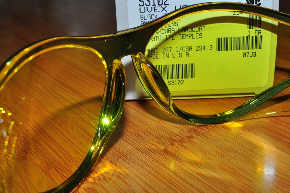 Uvex U2 Eyewear Safety Glasses S3102X Black Frame Amber Yelow Lens Made ...