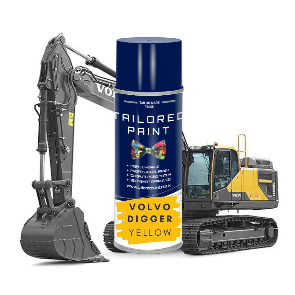 Volvo Digger Grey / Yellow Aerosol Spray Paint Direct Gloss Excavator ...