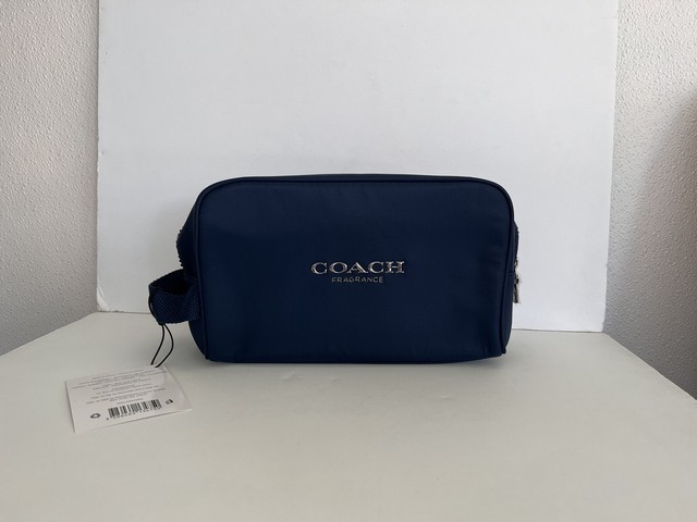 COACH FRAGRANCE MENS TRAVEL TOILETRY BAG POUCH CASE Navy Blue for sale ...