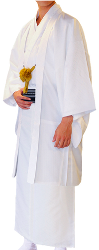 Japanese Men's Traditional Kimono HAORI Montsuki Set White | eBay