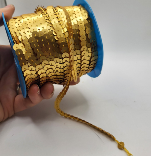 100 yards 6mm Diameter Flat Round Sequin Ribbon Sequins Matte Gold | eBay