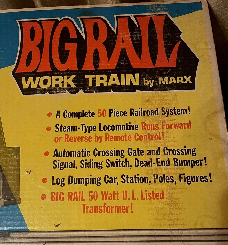 Marx Big Rail Work Train Set Original Box O Gauge Complete - Untested ...