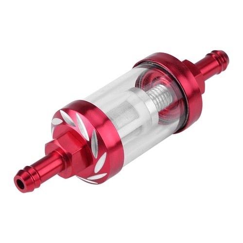 Universal Motorcycle Inline Petrol Oil Fuel Filter Glass 8mm WASHABLE ...