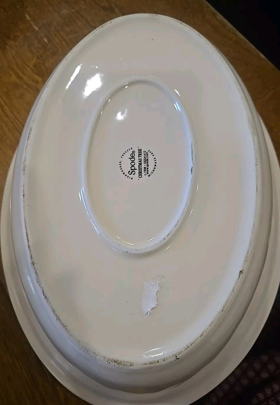 Spode Oval Christmas Tree Serving Bowl 12X9" Plus 3 Bread App Plates 6. ...