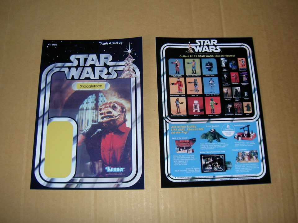 Vintage Star Wars BACKING CARD'S,FIGURES,ORIGINAL SIZE! FRONT + BACKS ...