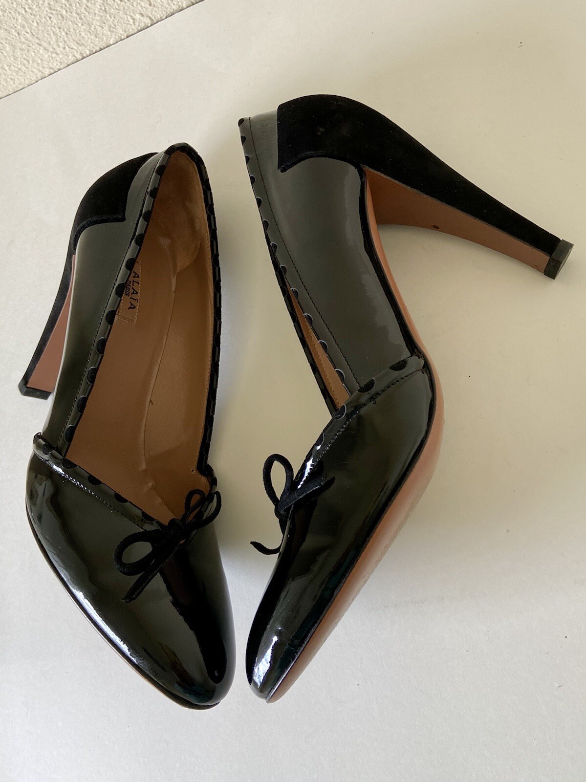 ALAIA Patent & Suede Black Retro Pump Shoes Heels EU … - Gem
