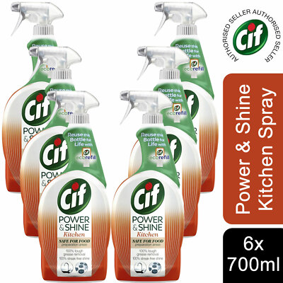 6pk of Cif Power & Shine Kitchen Ultra- Degreaser Spray, 700ml | eBay