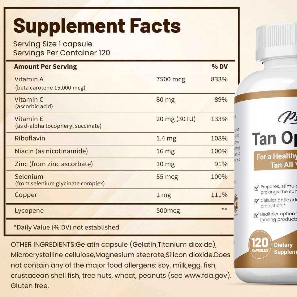Tan Optimizer -Healthy Tanning,Supports Skin Elasticity,Hydration ...