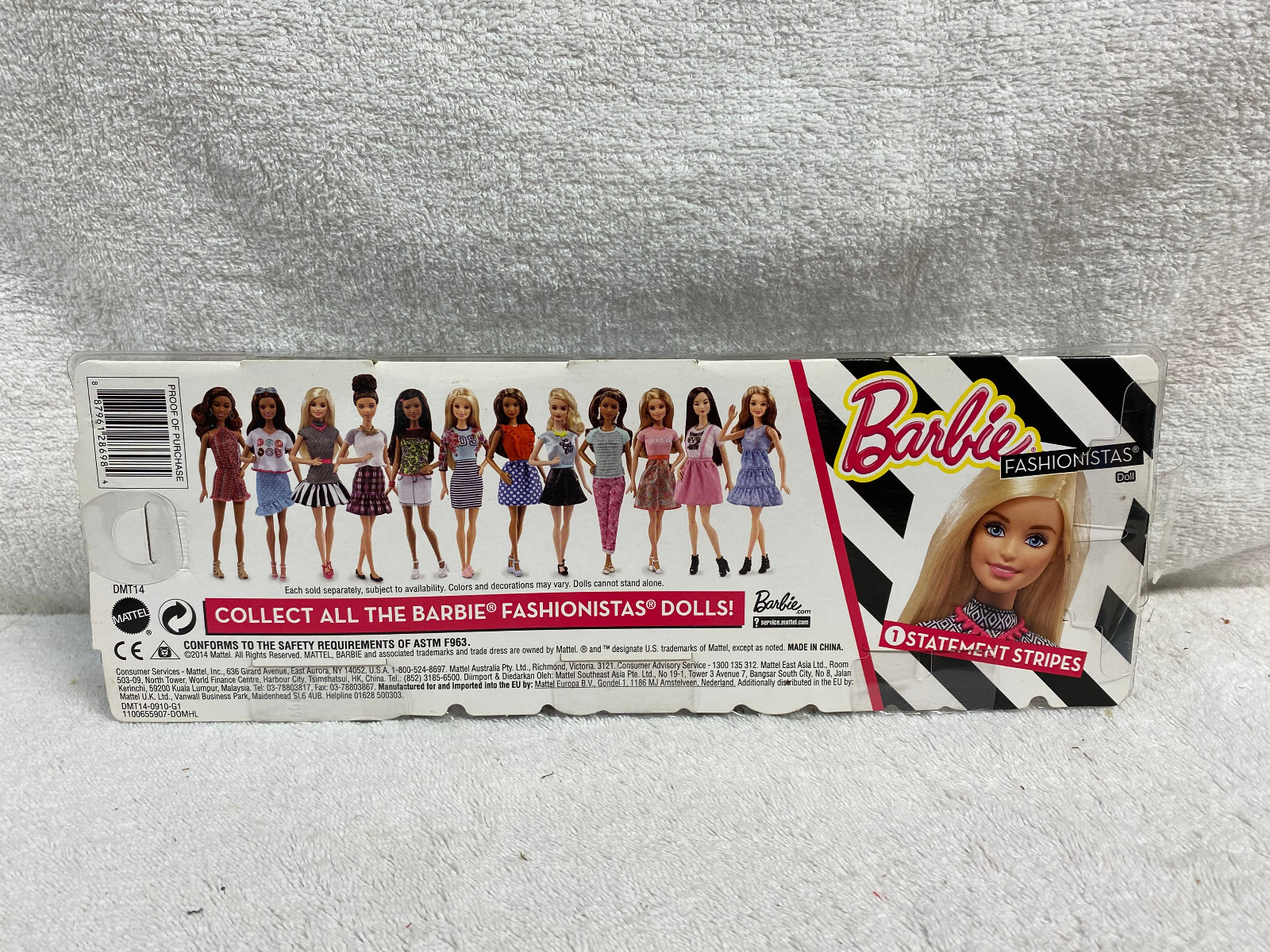 Barbie FASHIONISTAS BARBIE Doll CLN59 #1 Statement Stripes 2014 Mattel ...
