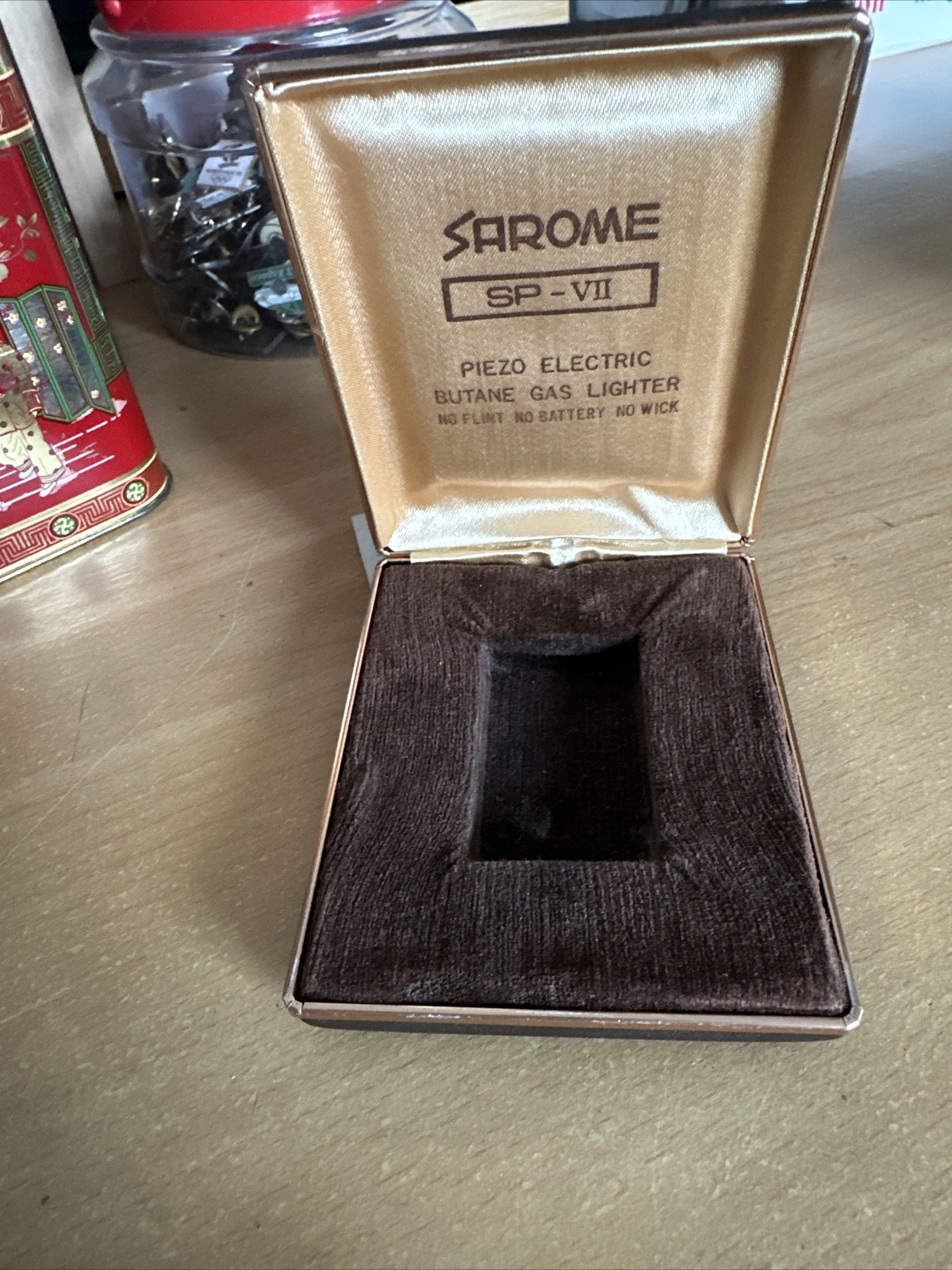 Briquet VINTAGE Sarome SP-V, Piezo, rechargeable Gaz, métal doré ...