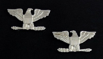 Colonel Eagle Rank Insignia Metal Silver Finish - Small (Pair) | eBay
