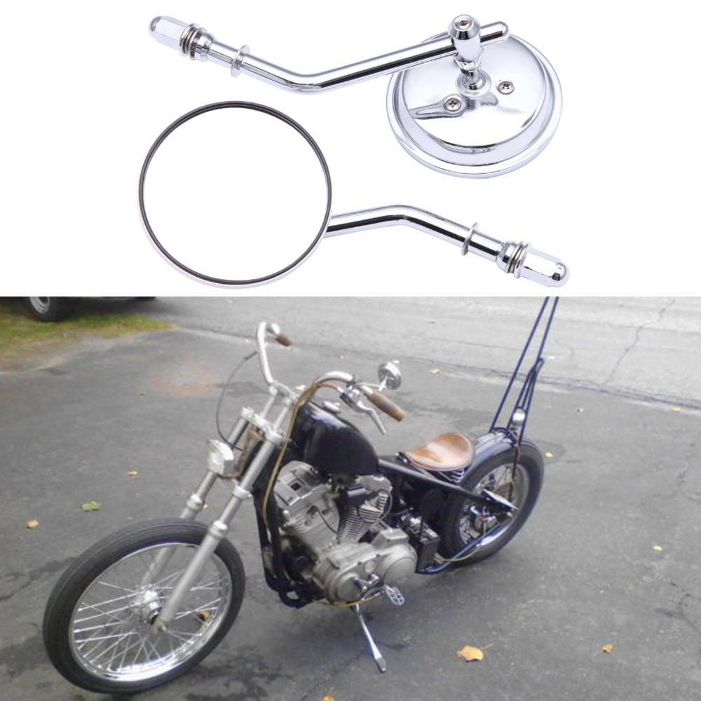 Chrome Round Motorcycle Mirrors For Harley Dyna Sportster Bobber ...