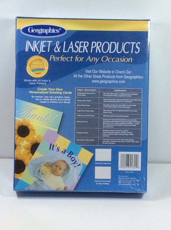 Create Your Own Greeting Cards For All Desktop Inkjet/Laser Printers ...