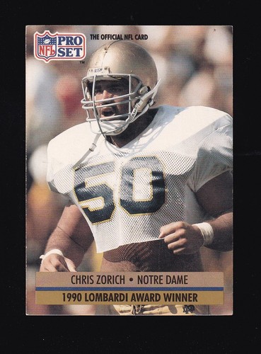 1991 Pro Set Chris Zorich Rookie #33 Notre Dame | eBay