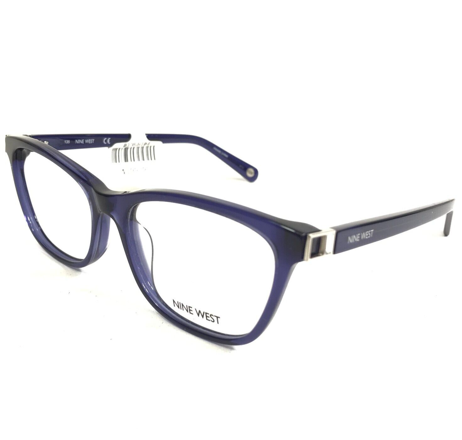 Nine West Eyeglasses Frames NW5171 405 Blue Silver Cat Eye Full Rim 52 ...