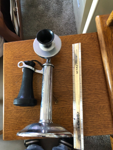 Vintage WE chrome candlestick phone & lamp attachment | eBay