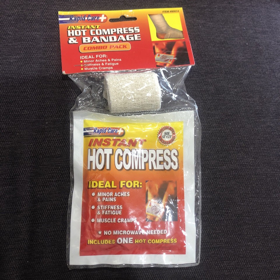 Rapid Care+ Instant Hot Compress & Bandage Combo Pack (Single Use ...