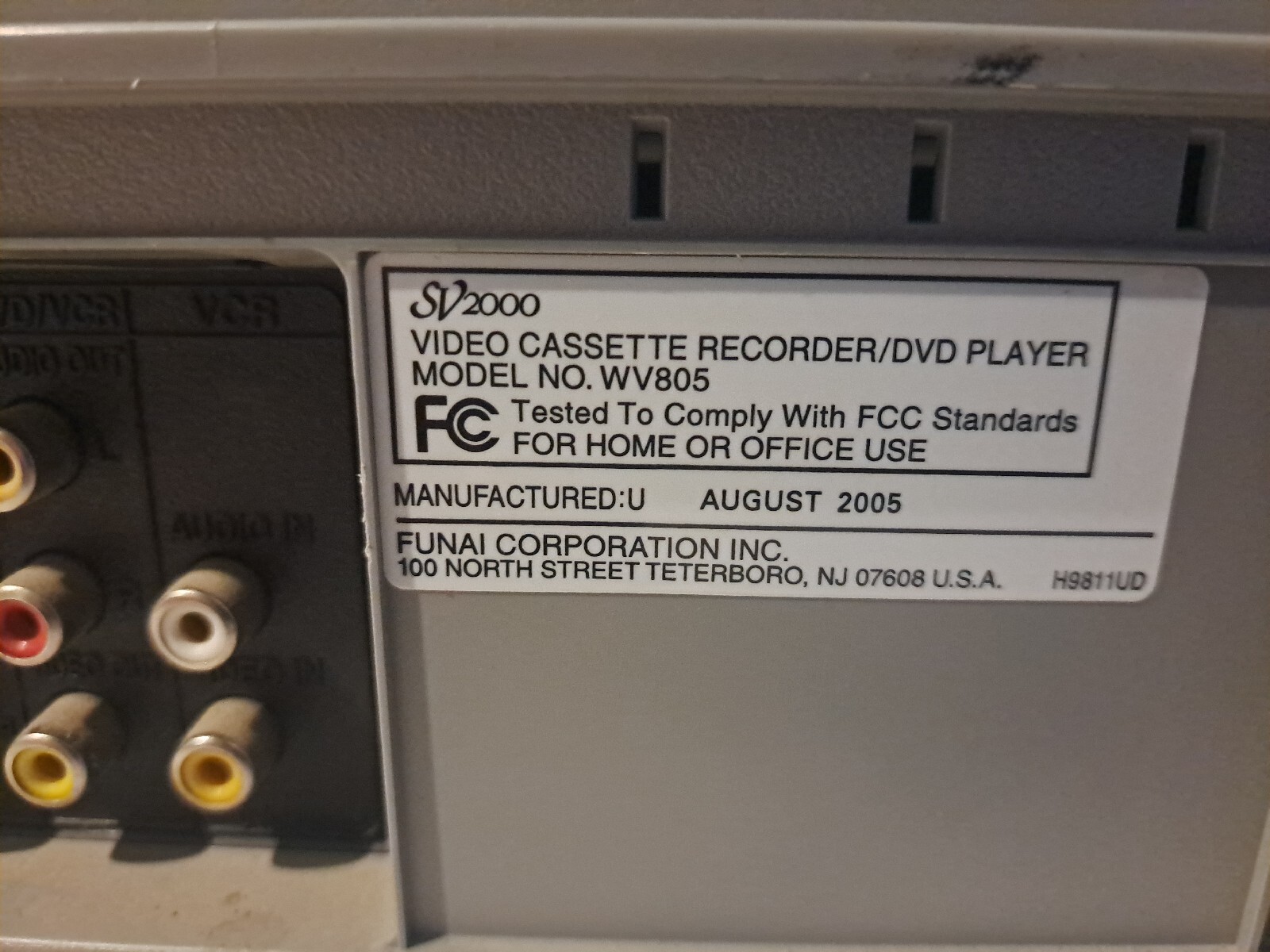 Funai SV2000 WV805 VCR/DVD Combo Player Recorder FOR PARTS | eBay